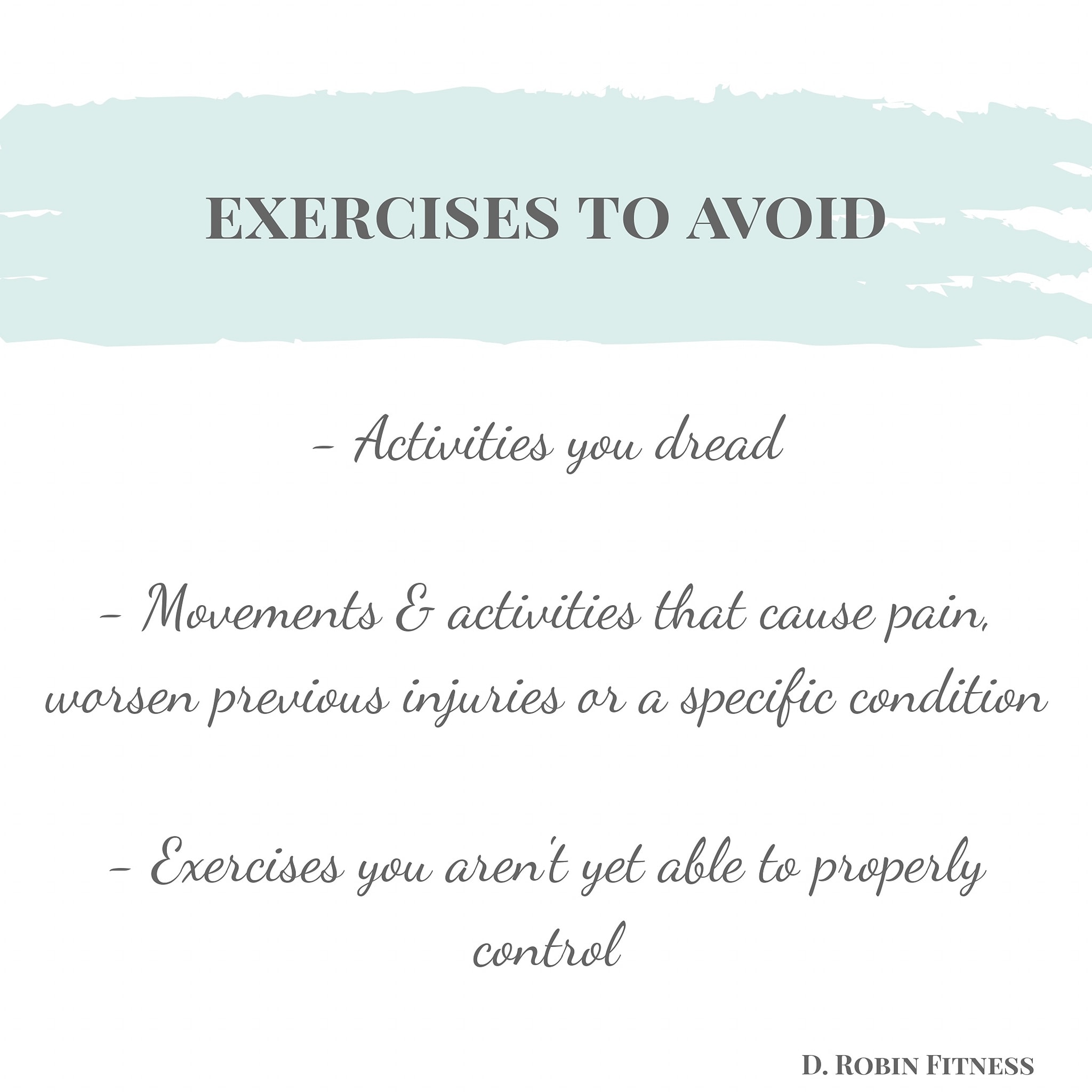Top Exercises to Avoid – D. Robin Fitness
